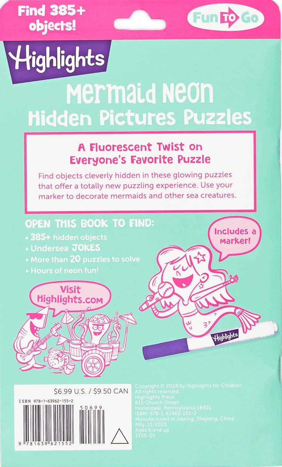 Mermaid Neon Hidden Pictures Puzzles – The Prize Booth