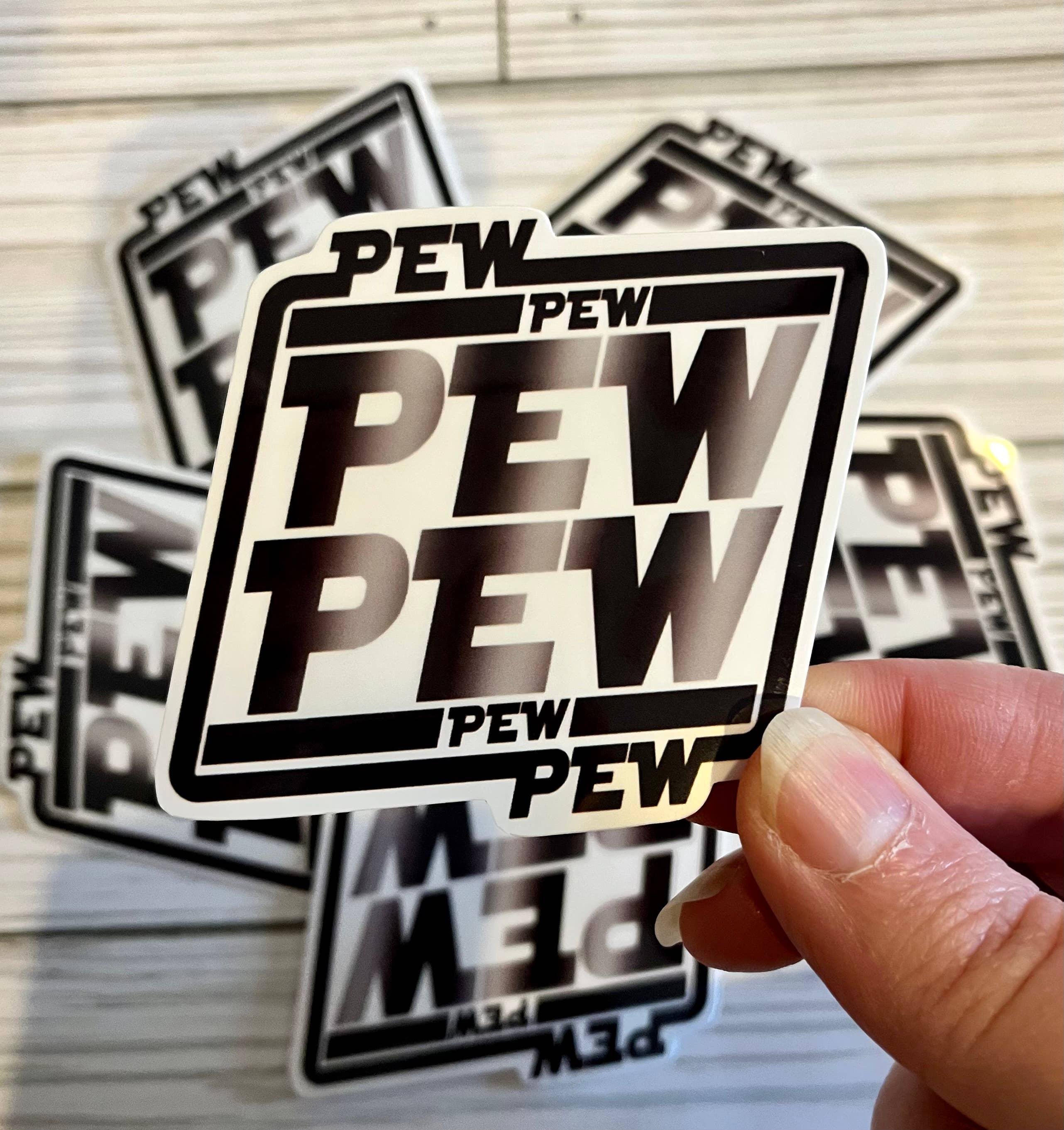 Pew Pew, Vinyl Sticker – The Prize Booth